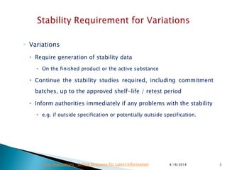 EMA Stability requirement for variations | PPTX
