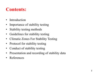 STABILITY TESTING DURING PRODUCT DEVELOPMENT | PPTX