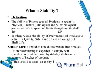 STABILITY STABILITY of Pharmaceutical Products | PPT