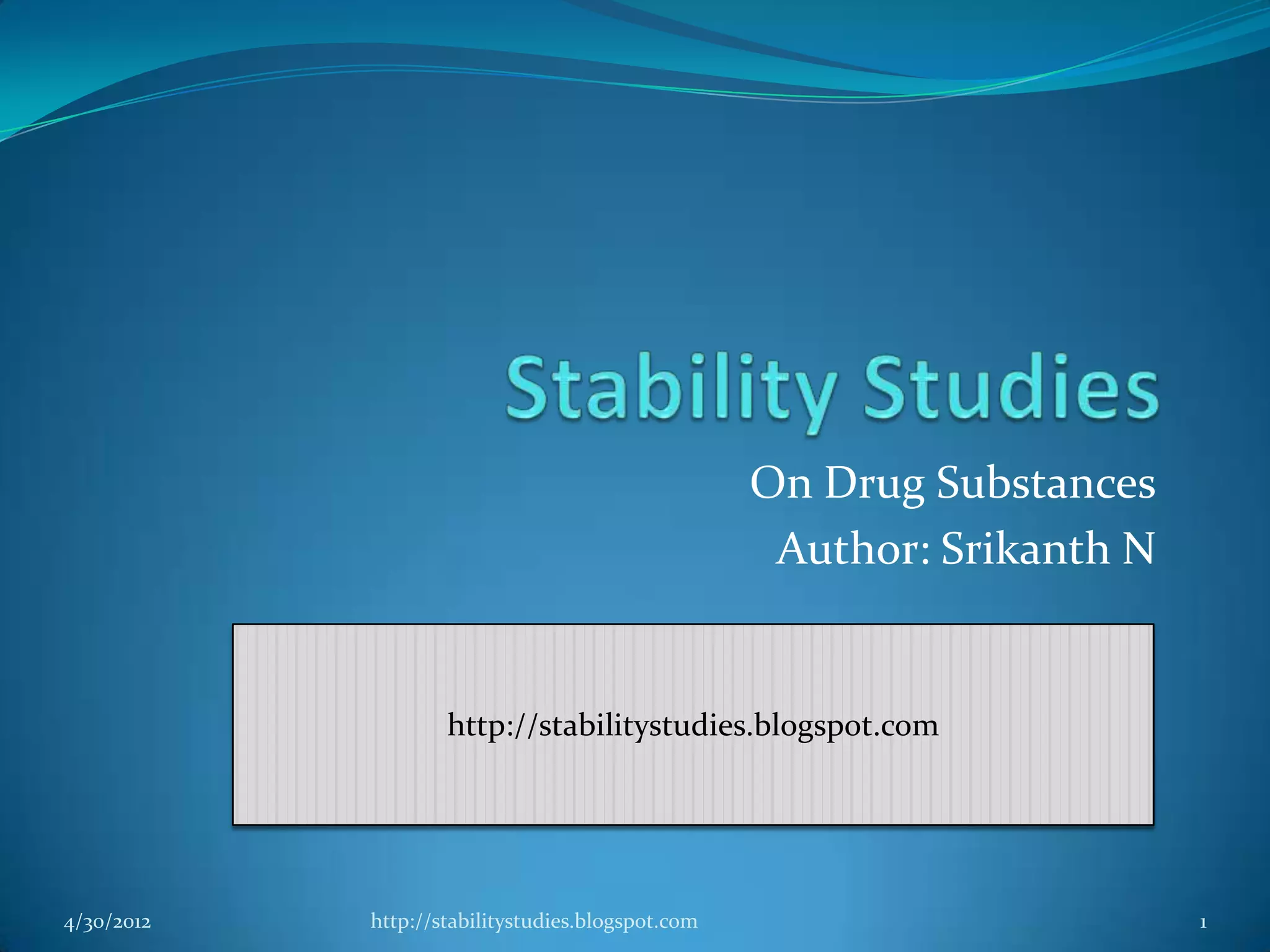 Stability Studies | PPTX