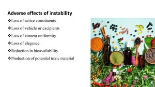 STABILITY TESTING OF HERBAL NATURAL PRODUCTS | PPTX