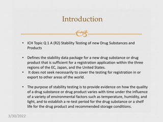 Stability studies during different stages of drug and product ...