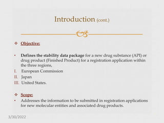 Stability studies during different stages of drug and product ...