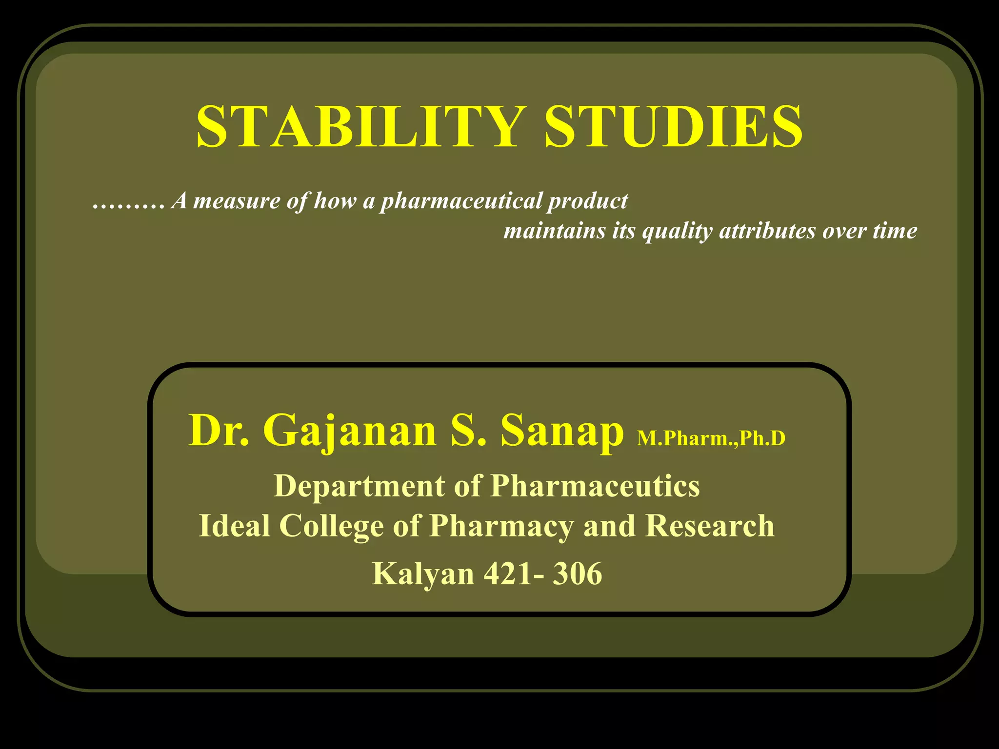 Stability studies | PPTX