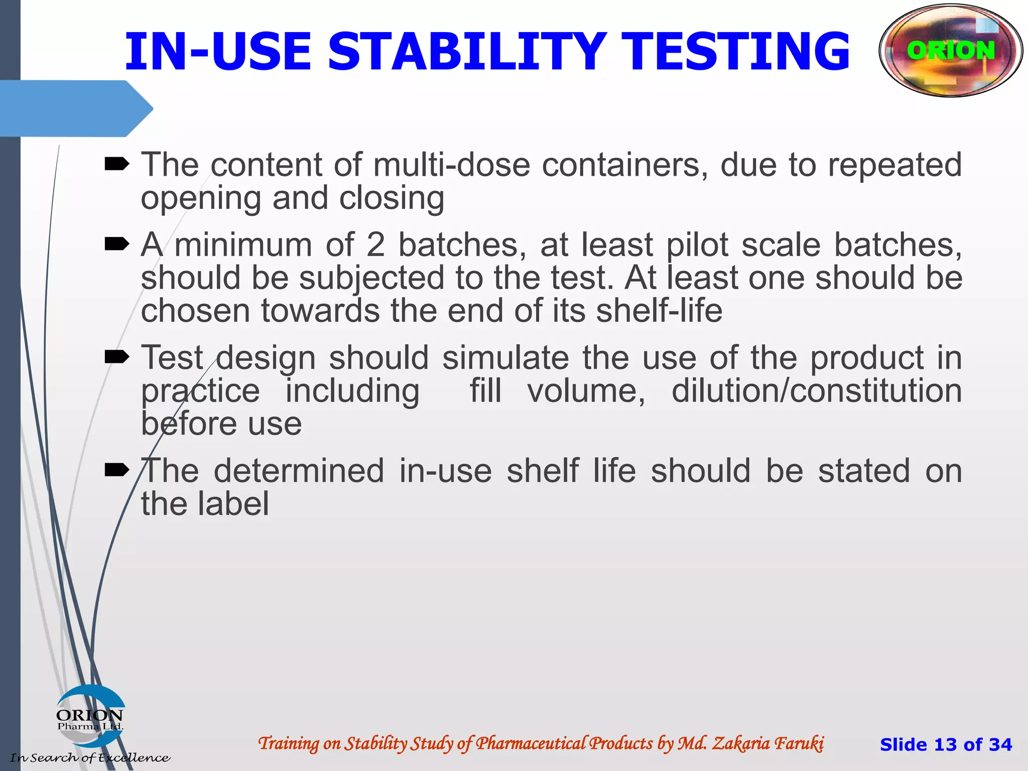 Stability study of Pharmaceutical Products and Regulatory Requirements ...