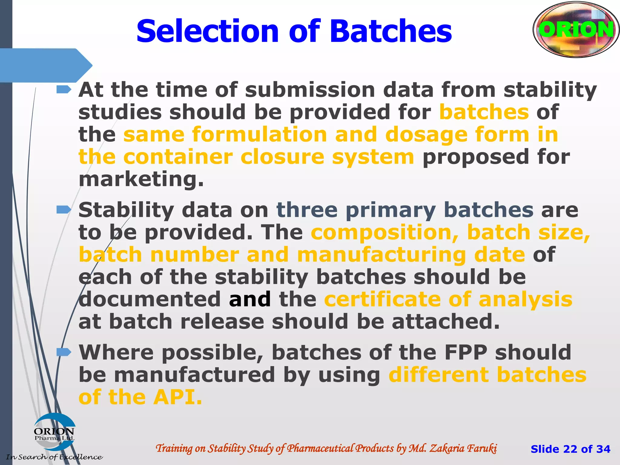 Stability study of Pharmaceutical Products and Regulatory Requirements ...