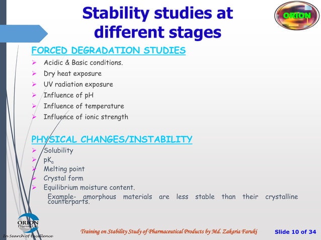 Stability study of Pharmaceutical Products and Regulatory Requirements ...