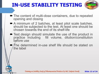 Stability study of Pharmaceutical Products and Regulatory Requirements ...