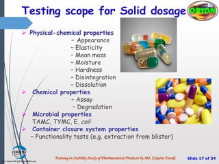 Stability study of Pharmaceutical Products and Regulatory Requirements ...
