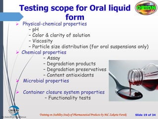 Stability study of Pharmaceutical Products and Regulatory Requirements ...