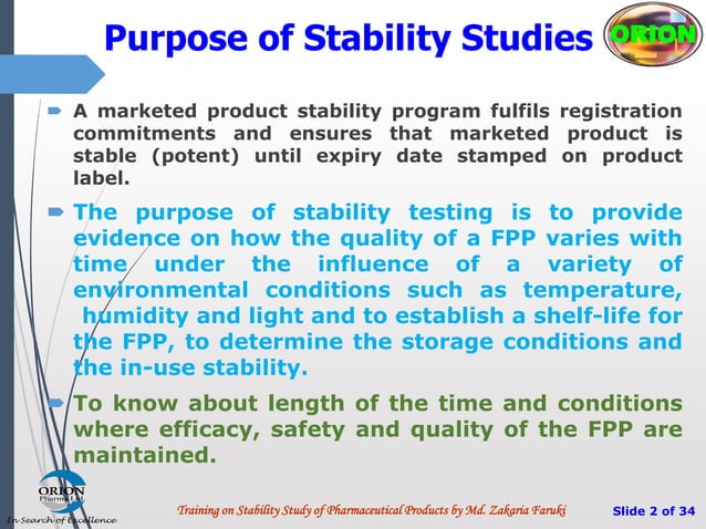 Stability study of Pharmaceutical Products and Regulatory Requirements ...