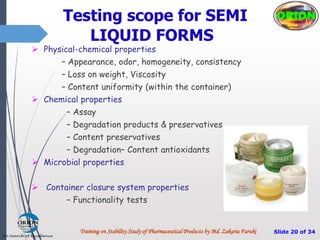 Stability study of Pharmaceutical Products and Regulatory Requirements ...