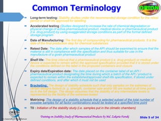 Stability study of Pharmaceutical Products and Regulatory Requirements ...