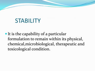 Stability techniques | PPT