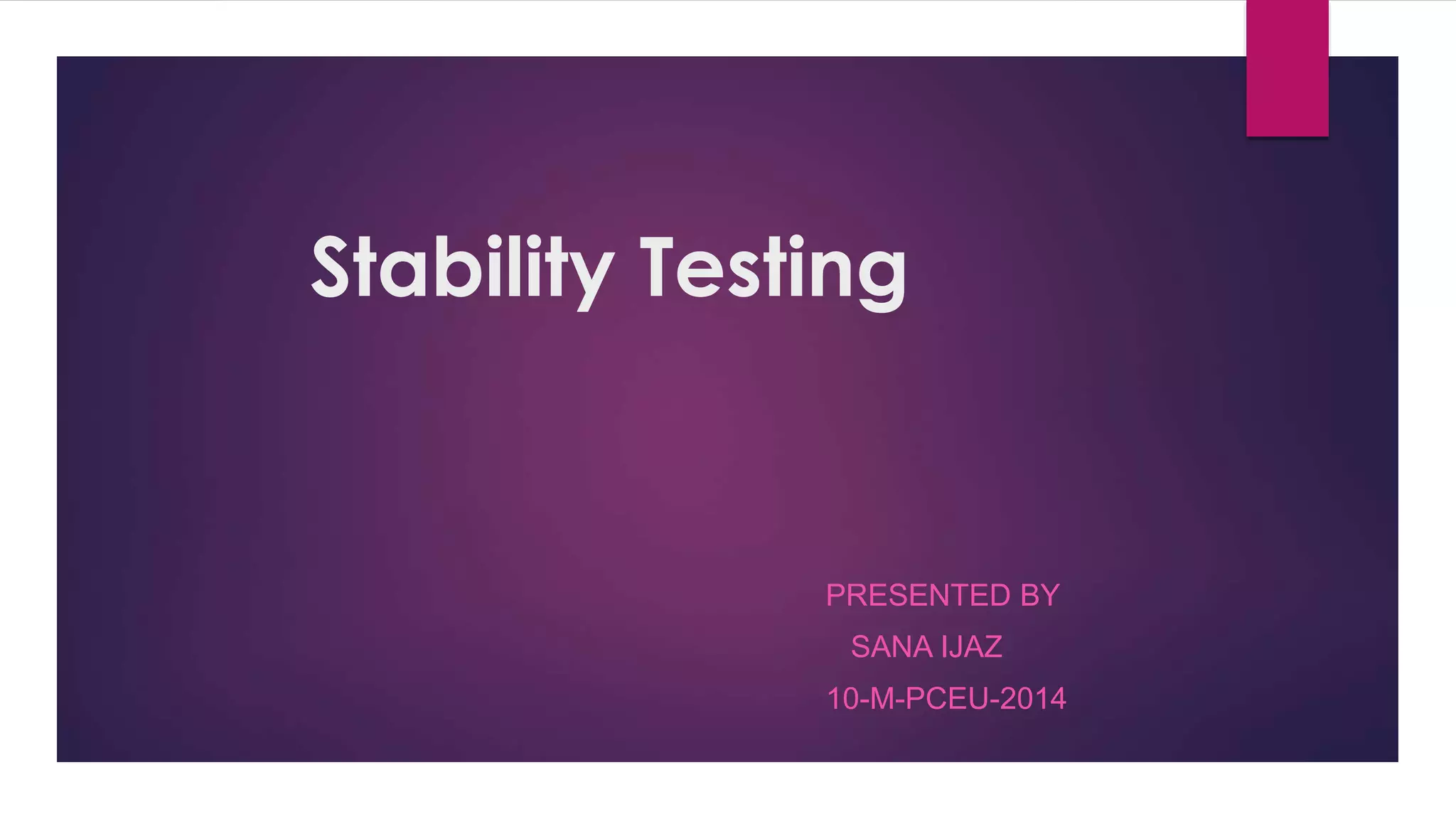 Stability testing | PPTX