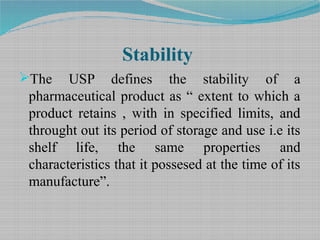 Stability testing and shelf life estimation | PPT
