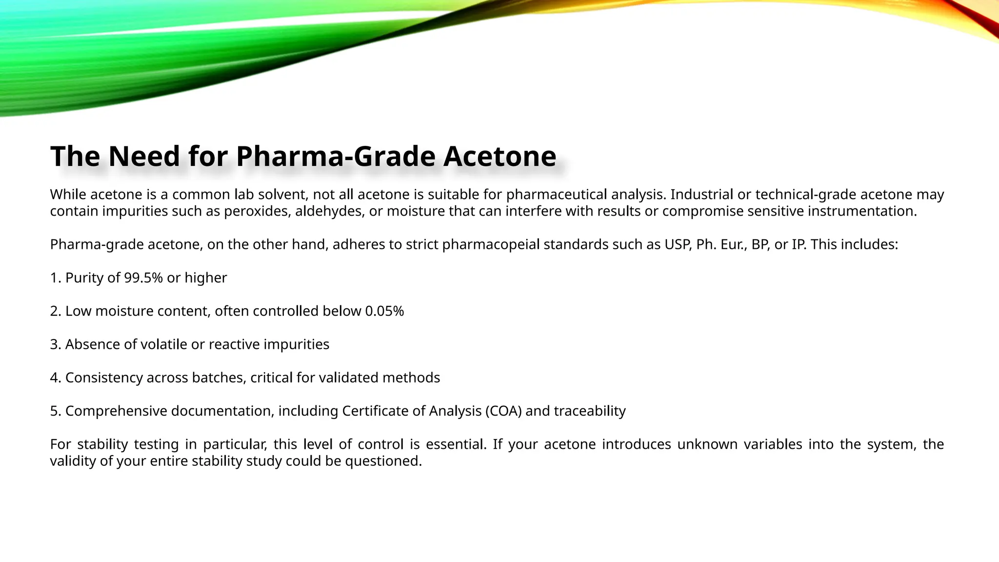 Understanding Acetone’s Value in Stability Testing | PPTX