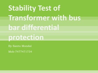 Stability test of transformer | PPTX