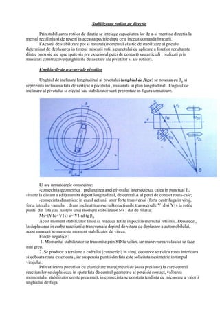 Stabilizarea rotilor pe directie | DOCX