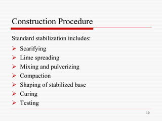 STABILIZATION OF SOIL_Lime and Chemical methods | PPT