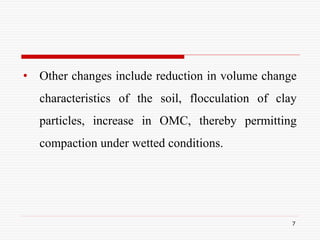 STABILIZATION OF SOIL_Lime and Chemical methods | PPT