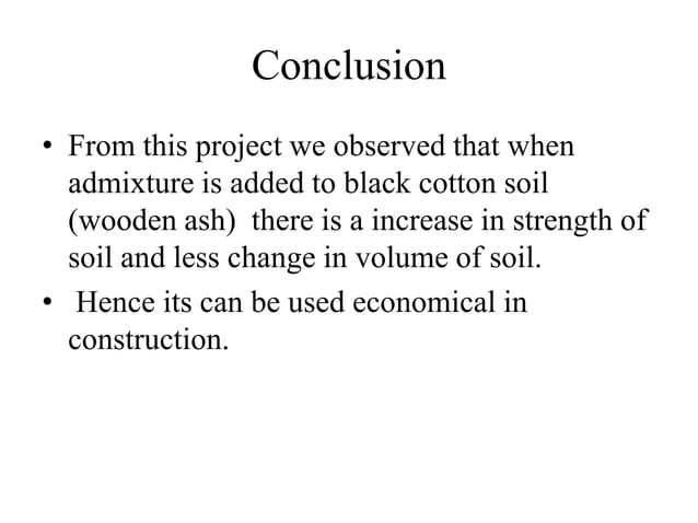Stabilization of black cotton soil using wooden ash | PPTX
