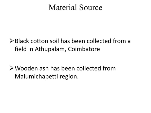 Stabilization of black cotton soil using wooden ash | PPTX