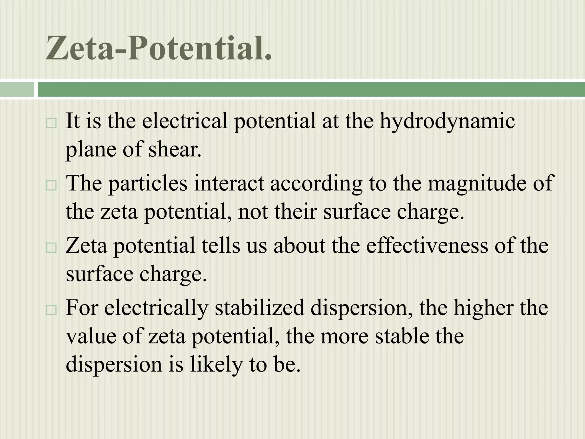 Stabilization of emulsion via electrostatic | PPTX