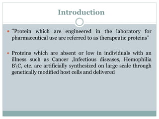 Stabilization of for protein production of protein drug for clinical ...
