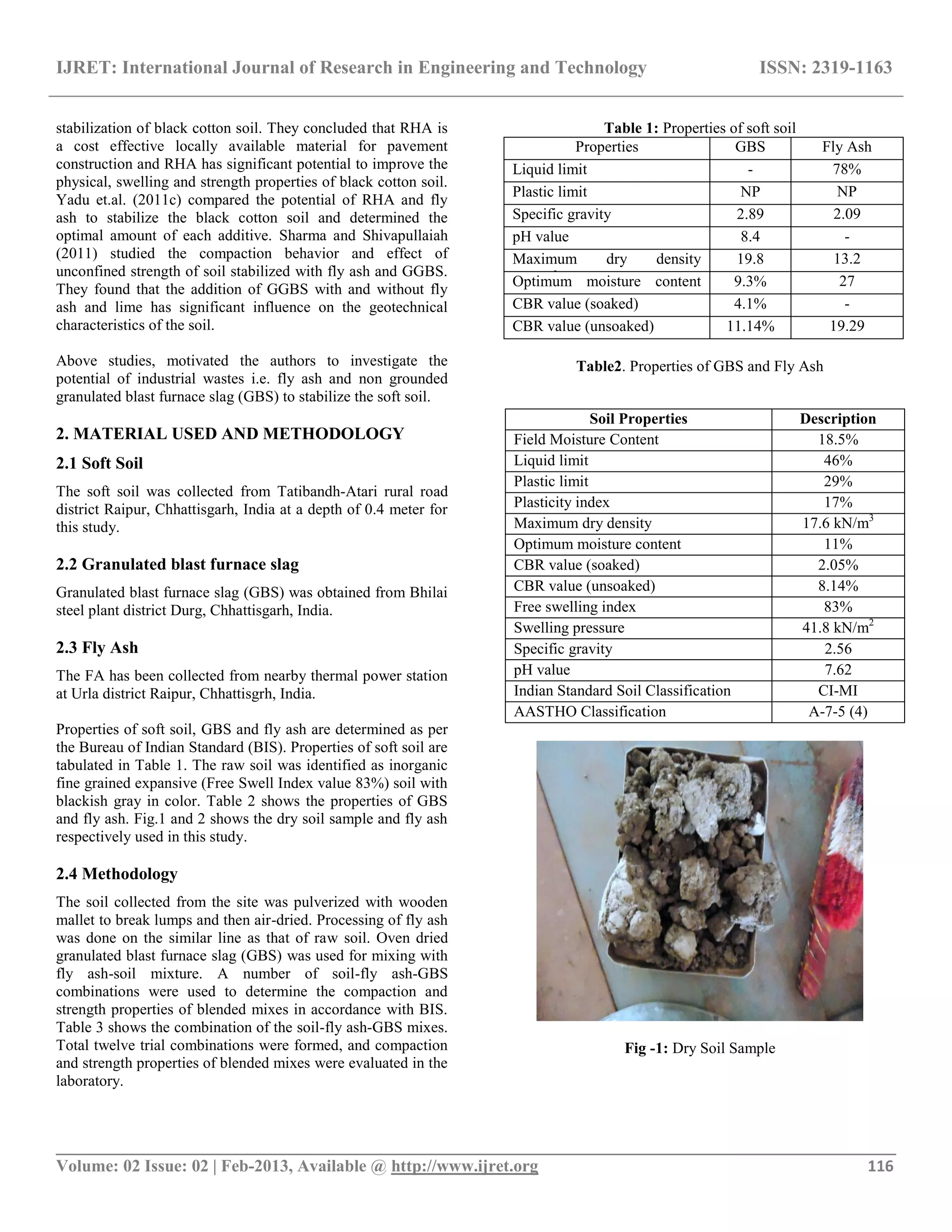 Stabilization of soft soil with granulated blast furnace slag and fly ...