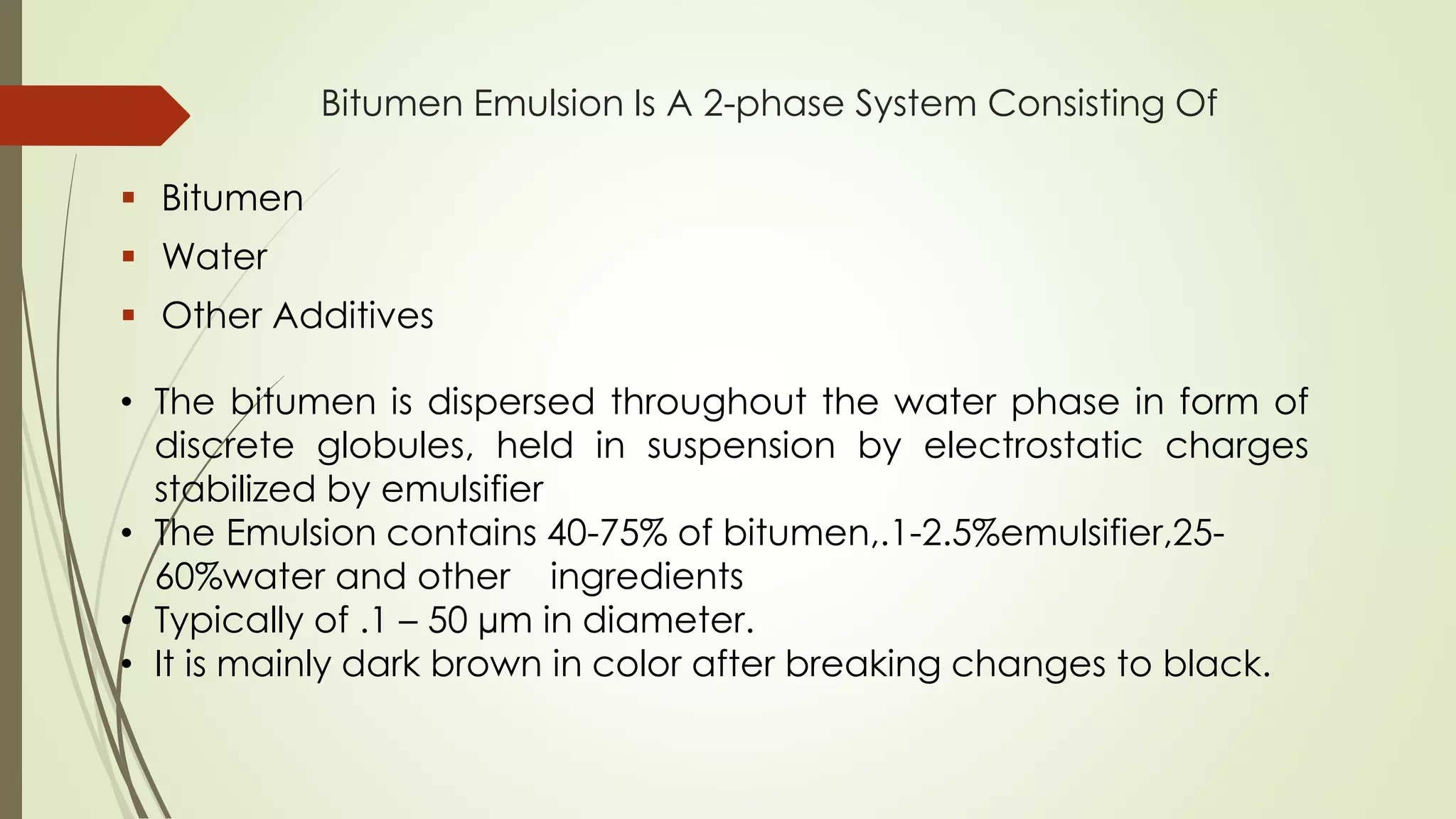 Stabilization of soil using bitumenous emulsions | PPTX