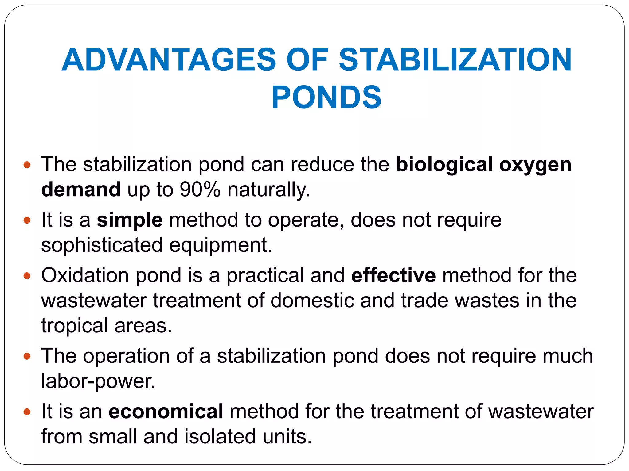 Stabilization ponds | PPTX