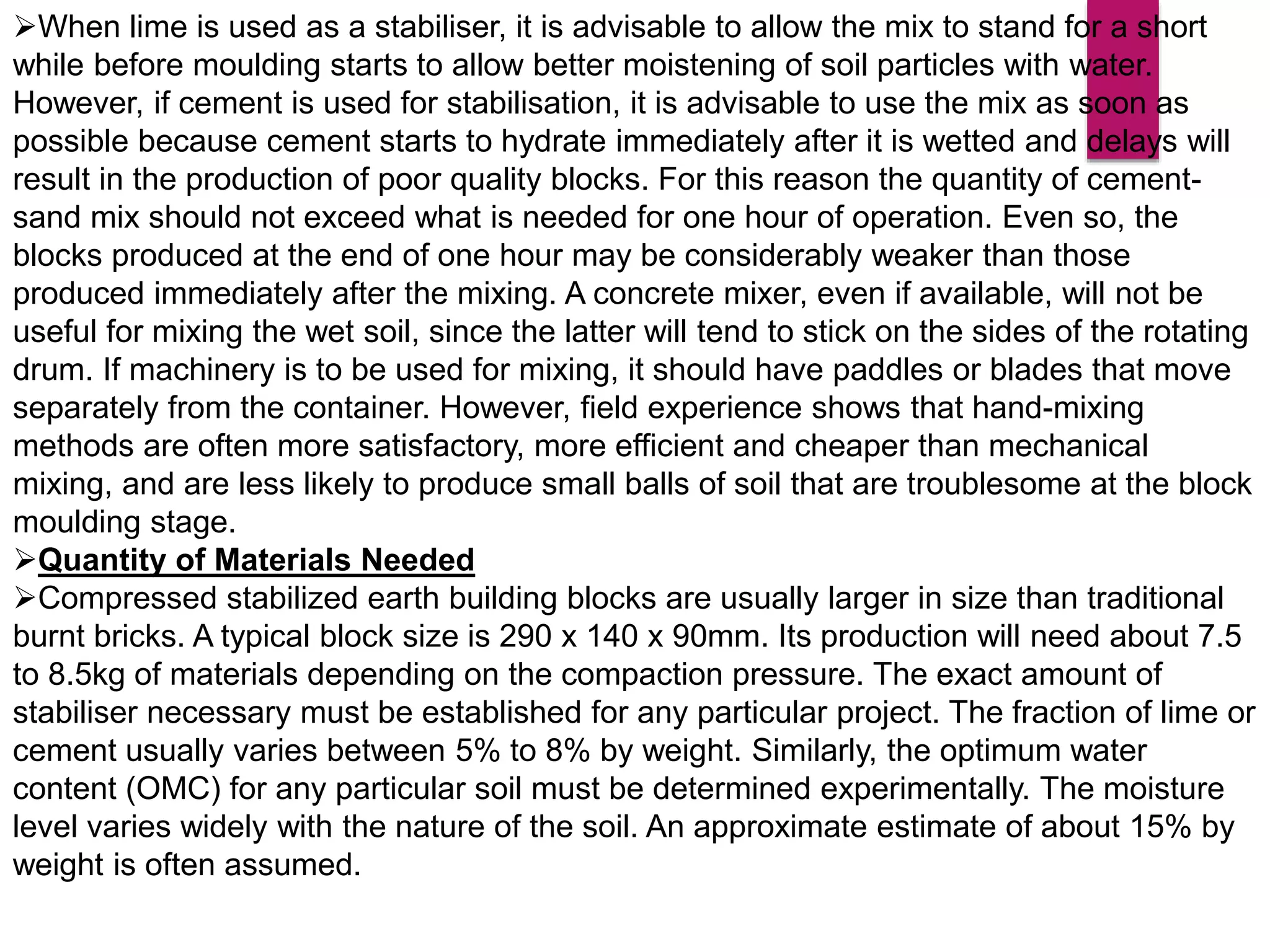 Stabilized mud block | PPTX