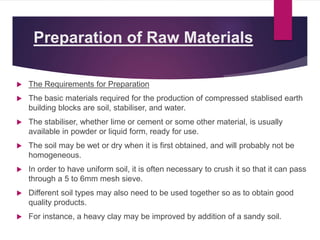 Stabilized mud block | PPTX