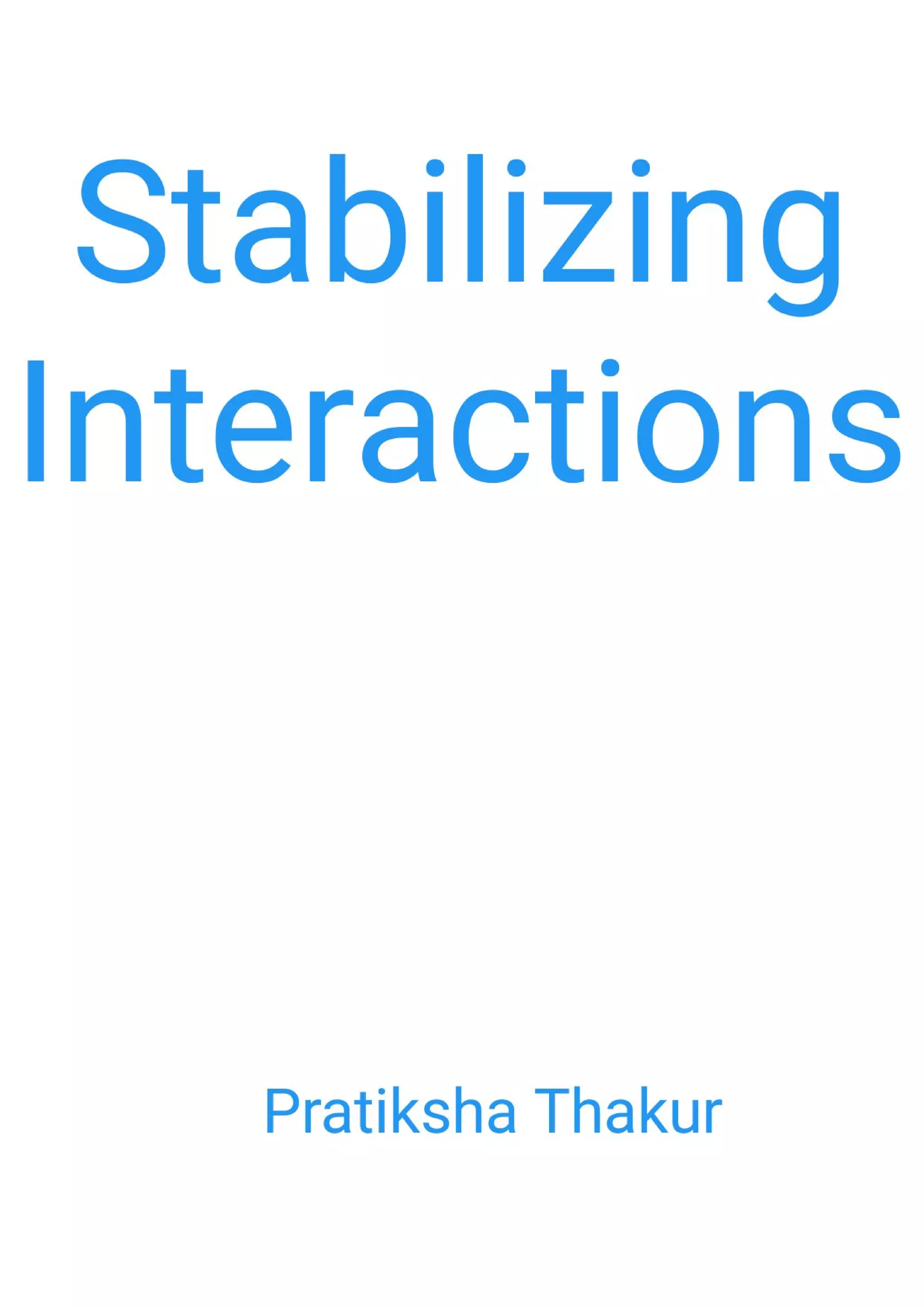 Stabilizing Interactions | PDF