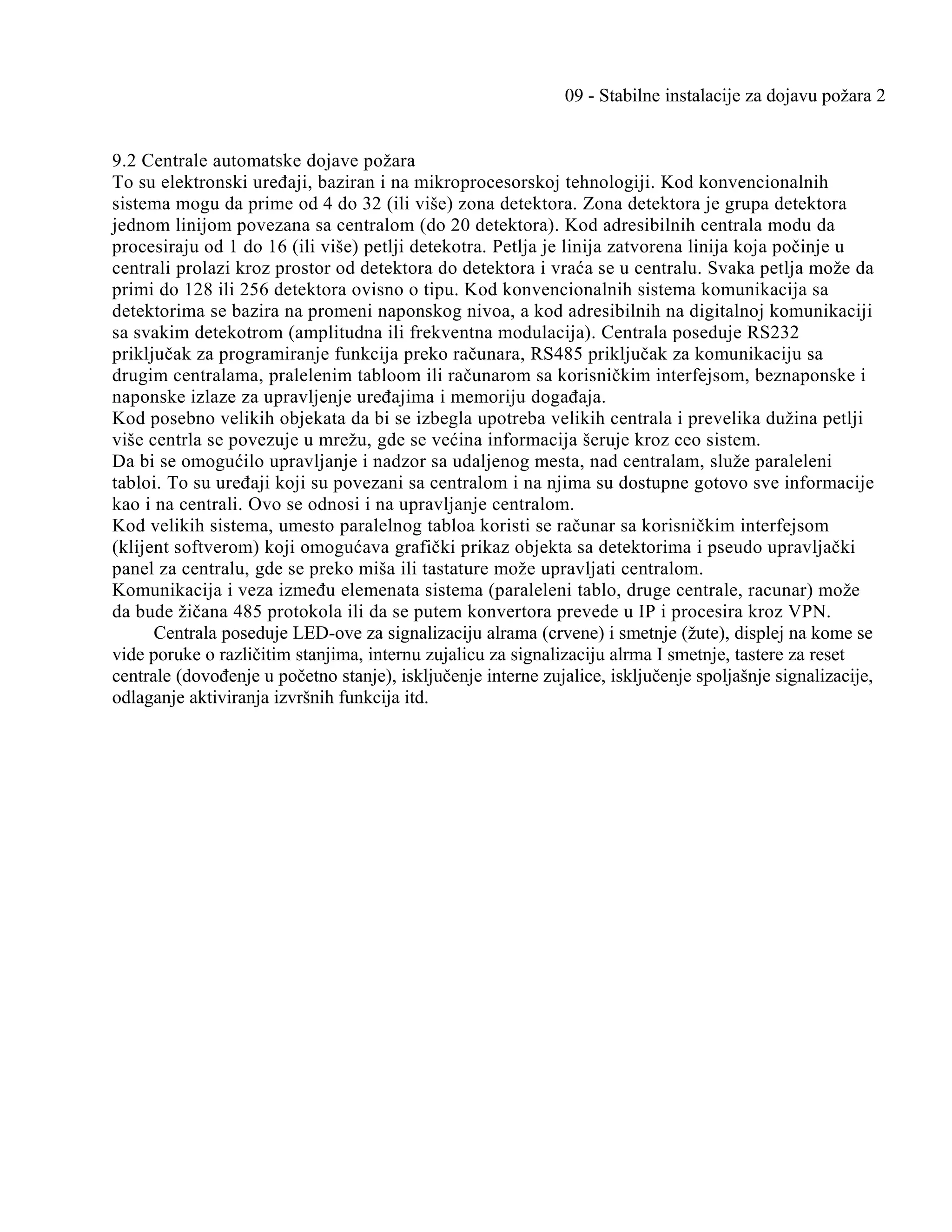 Stabilni sistemi -_stabilne_instalacije_za_dojavu_pozara | PDF