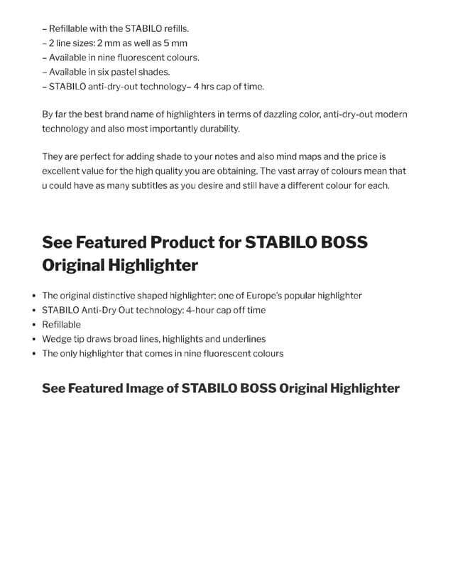 Stabilo boss original highlighter review | PDF