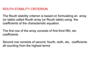 Stabiltiy & R-H Ccriterion | PPT