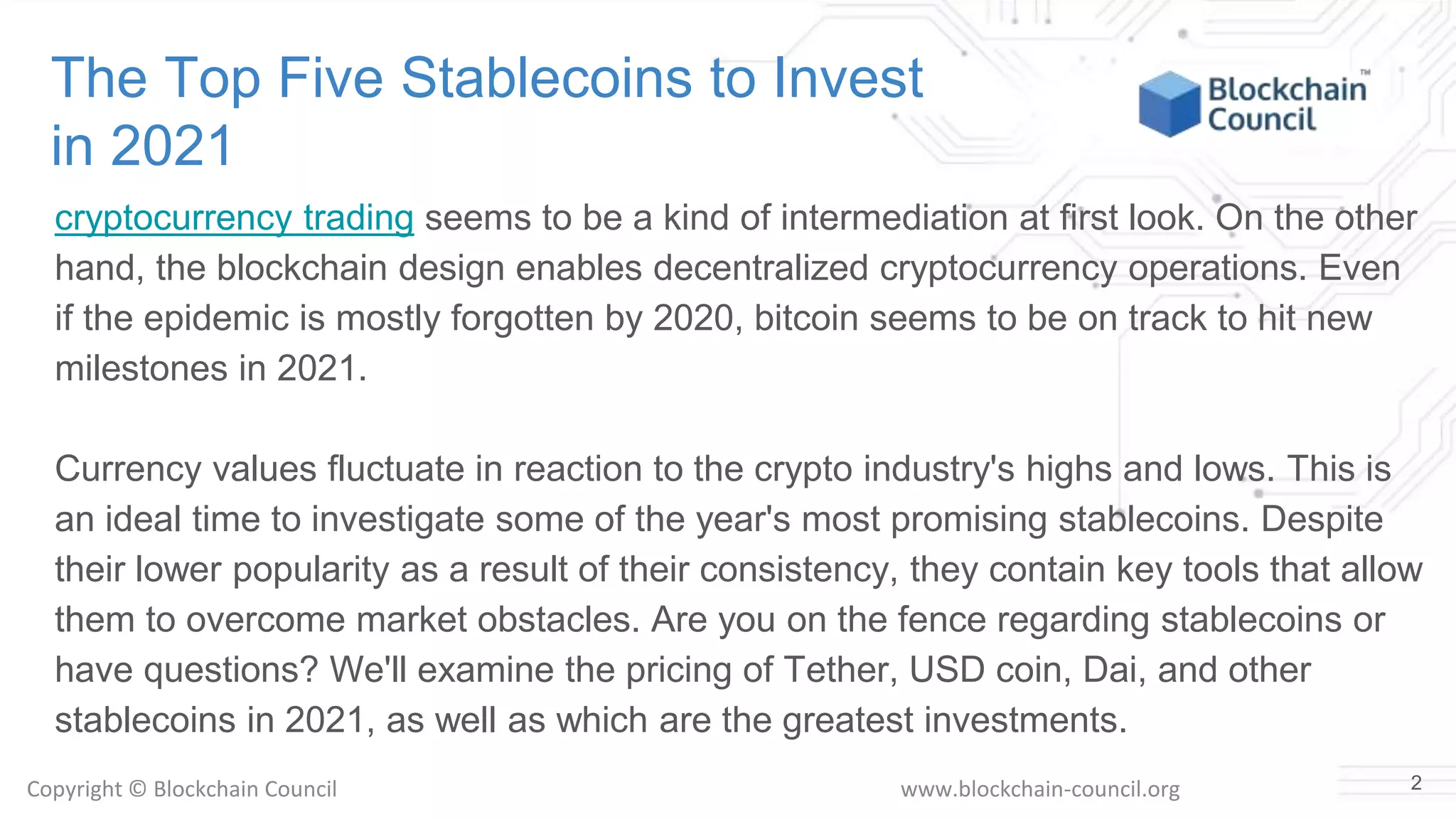 Stablecoins with the biggest potential | PPT