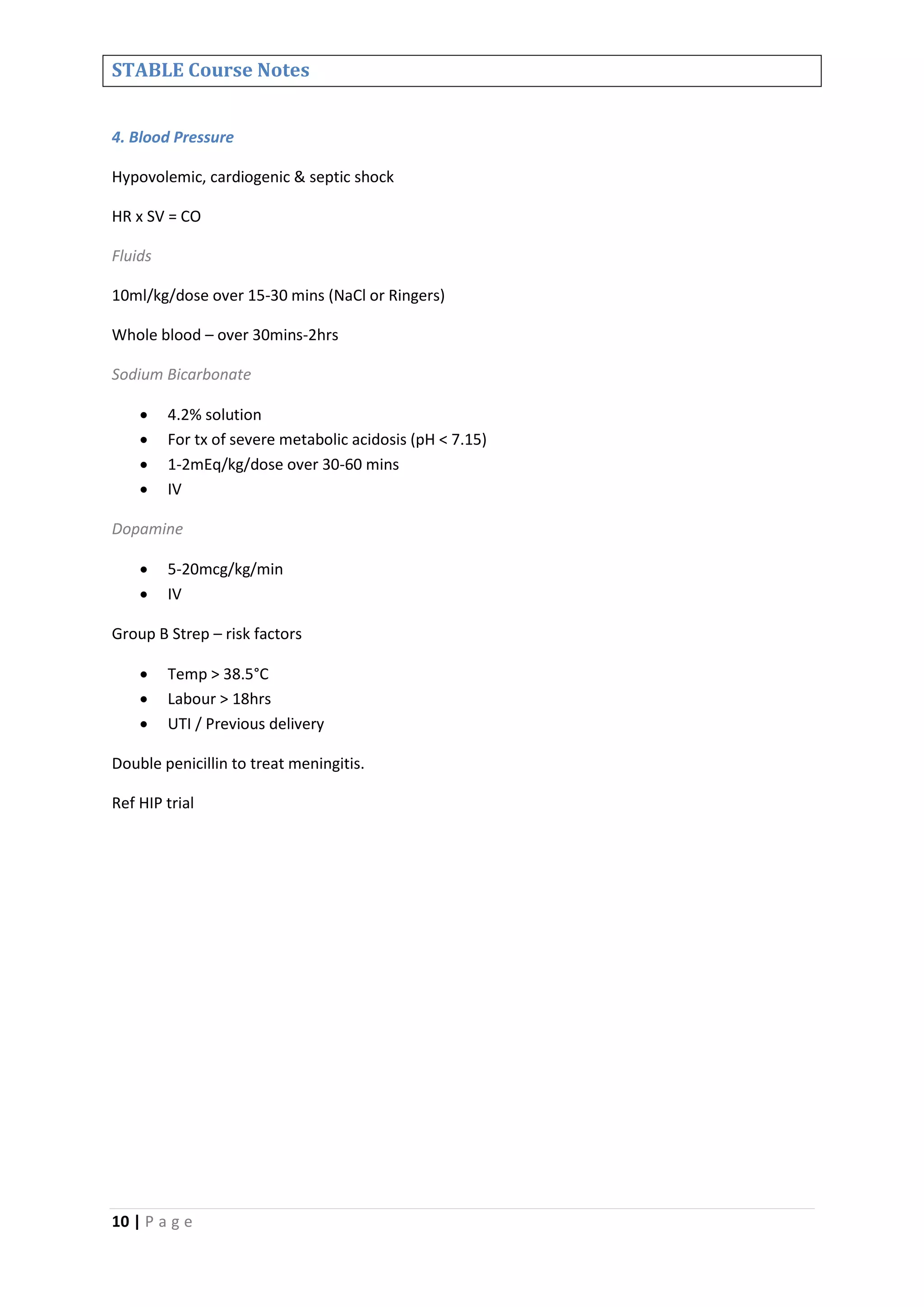 STABLE Course Notes | DOCX