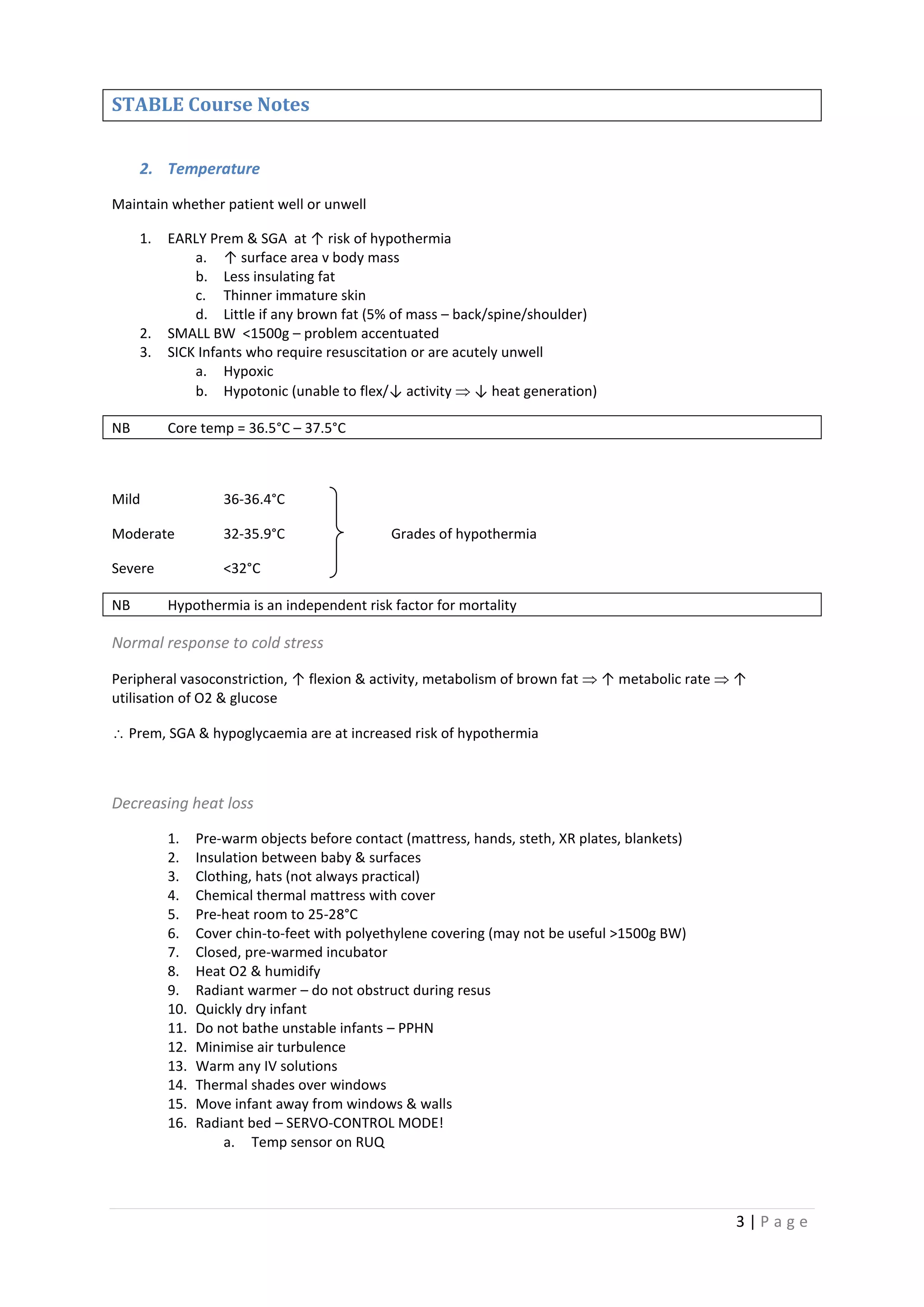 STABLE Course Notes | DOCX