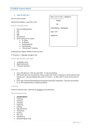 STABLE Course Notes | DOCX