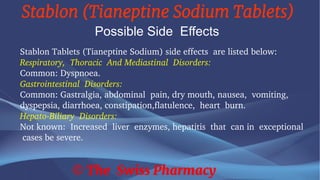 Stablon (Tianeptine Sodium Tablets) | PDF