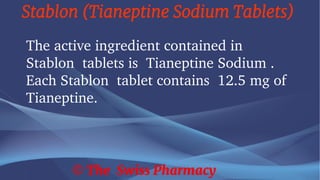 Stablon (Tianeptine Sodium Tablets) | PDF
