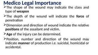 STAB WOUNDS. Forensic medicine ..injury tylepptx | PPTX