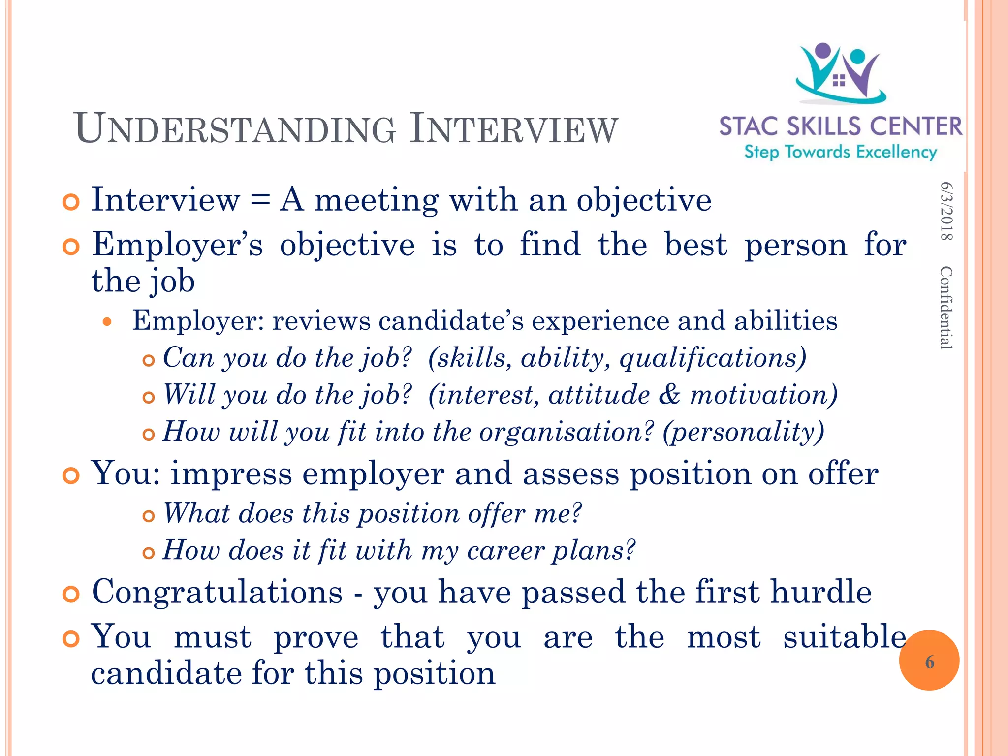 STAC PPT for Job Interview Skills | PDF