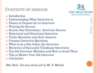 STAC PPT for Job Interview Skills | PDF
