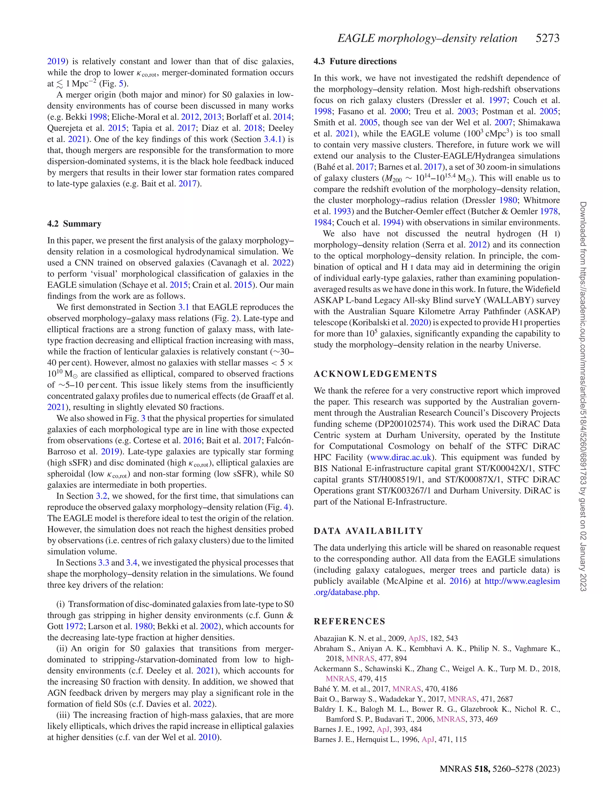 The galaxy morphology–density relation in the EAGLE simulation | PDF