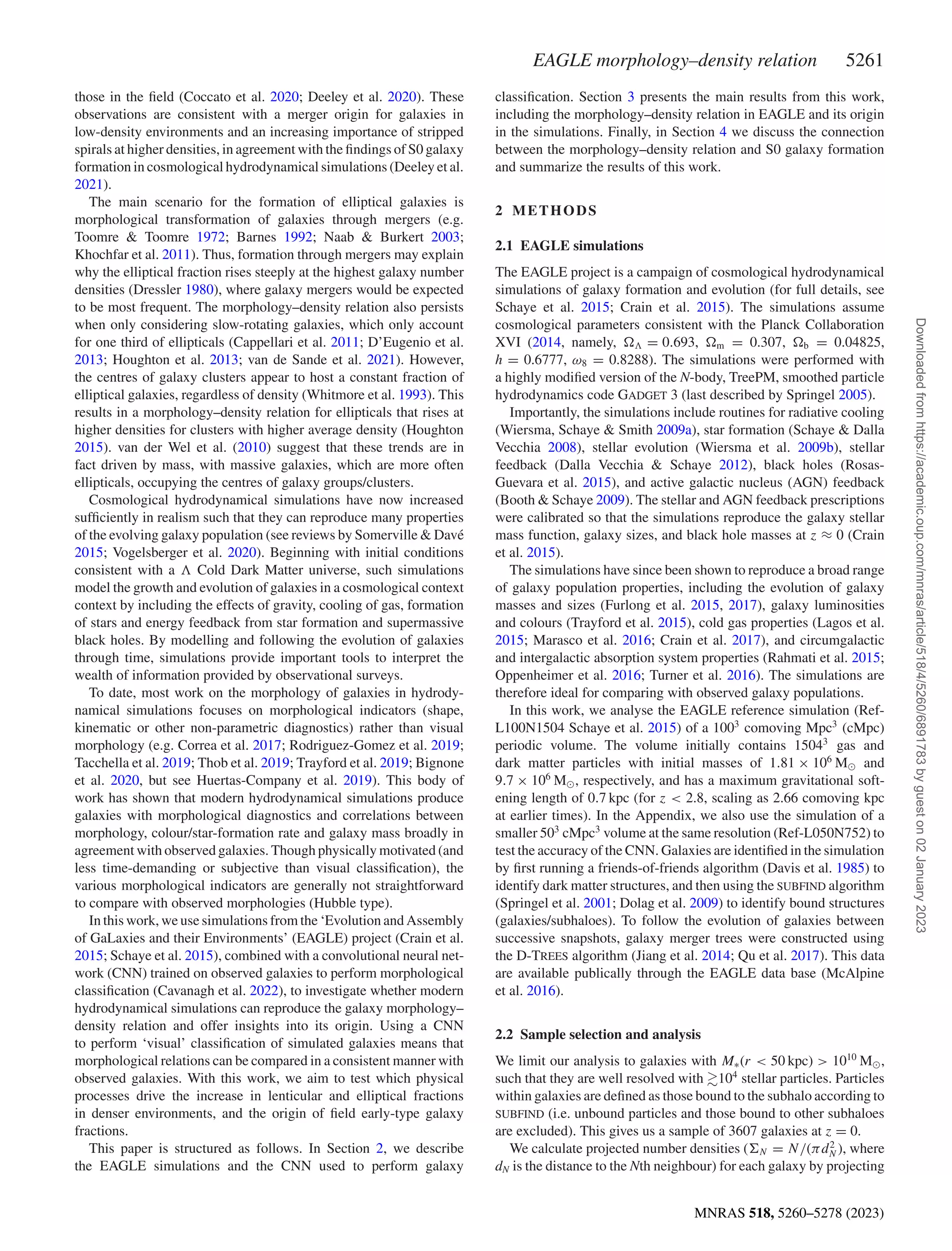 The galaxy morphology–density relation in the EAGLE simulation | PDF