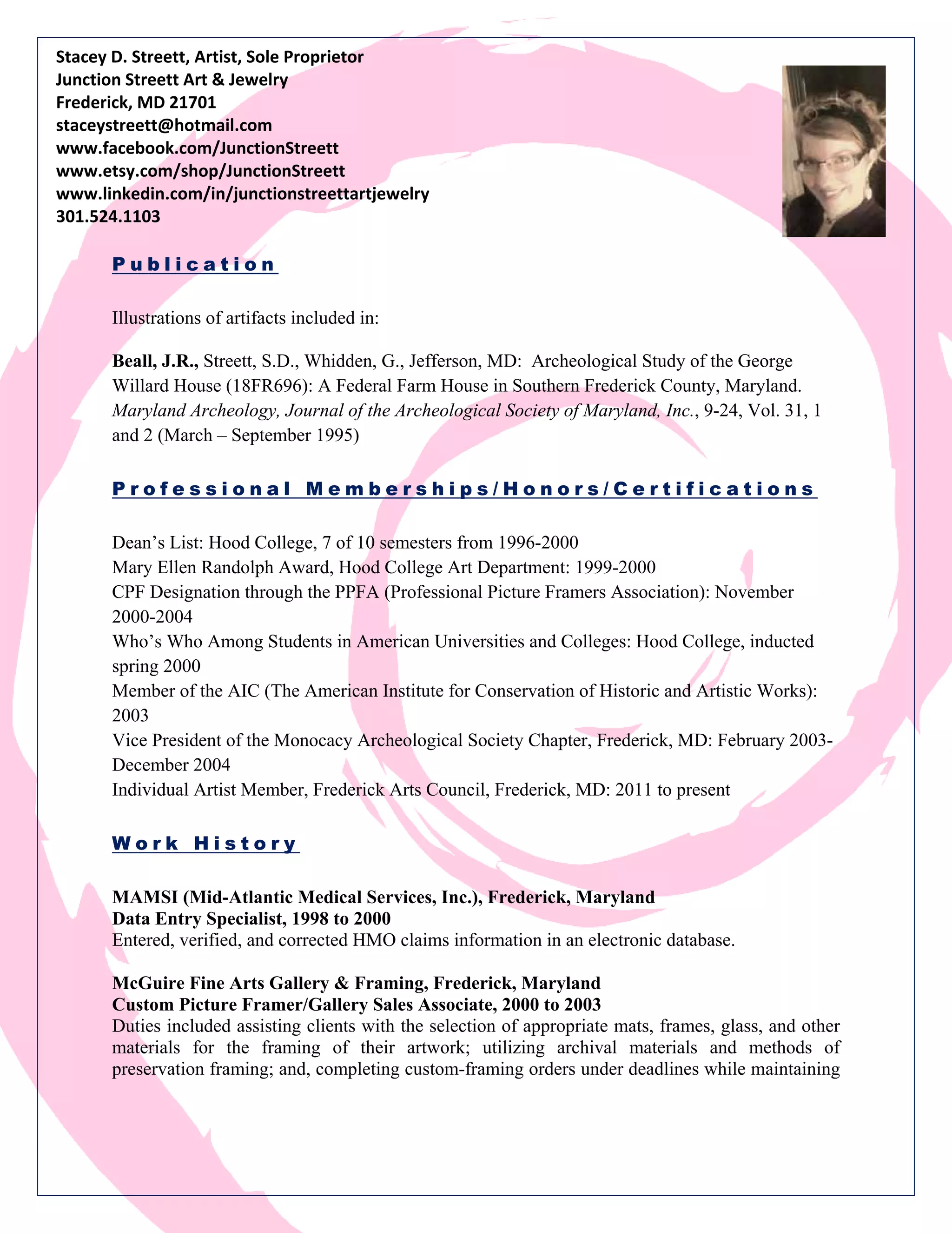 Stacey Streett Artist CV | PDF